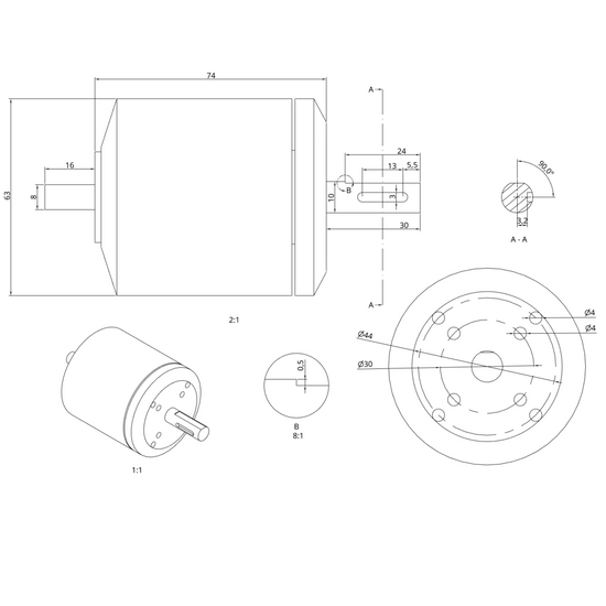 Dual Shaft Motor - D6374 150kv – ODrive Robotics